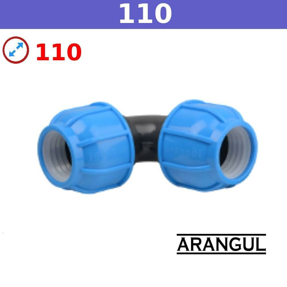 Отвод ARANGUL 110х110 компрессионный для напорного водоснабжения холодной водой.