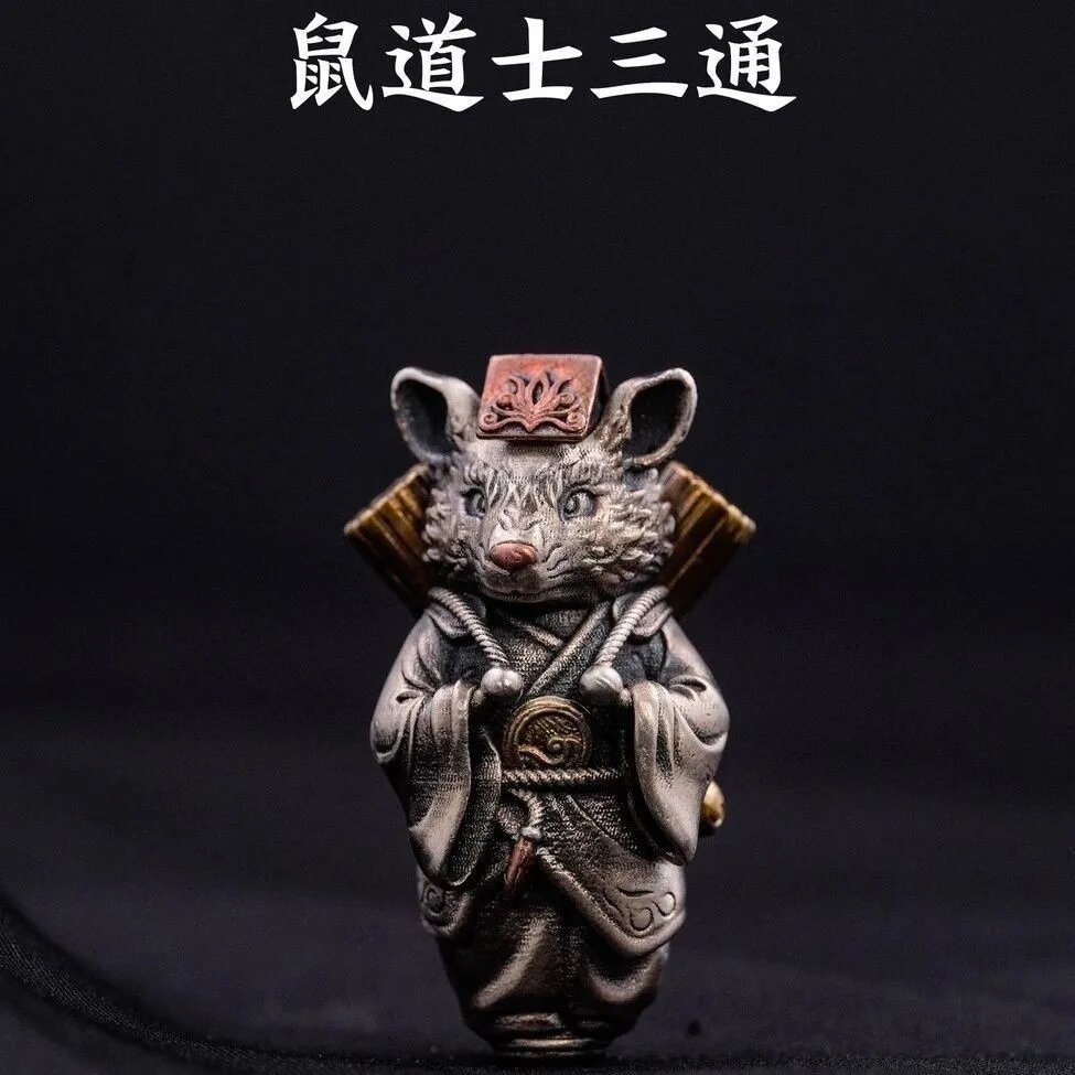 Даосская культура Крыса Даосский священник Трехсторонний зодиакальный крыс DIY резьба животных с аксессуарами для культурного браслета