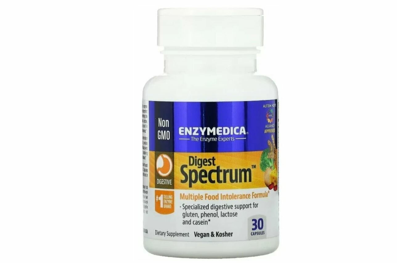 Enzymedica, Digest Spectrum, Ферменты для пищеварения, 30 капсул