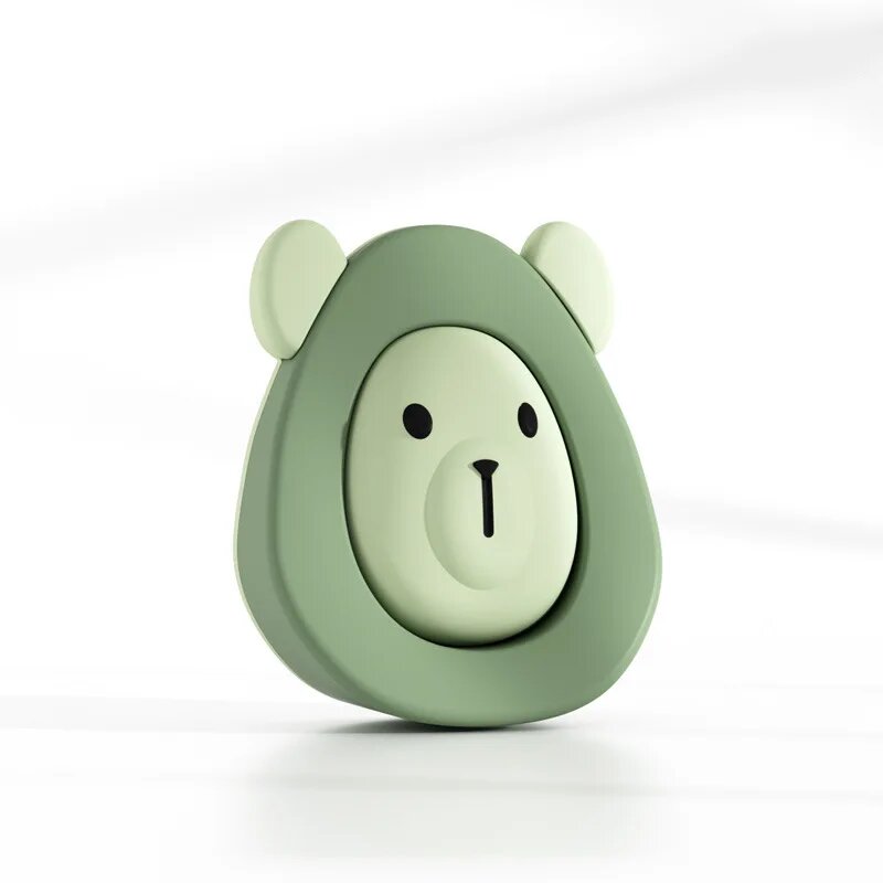 Силиконовый дверной стопор в виде мишки, green