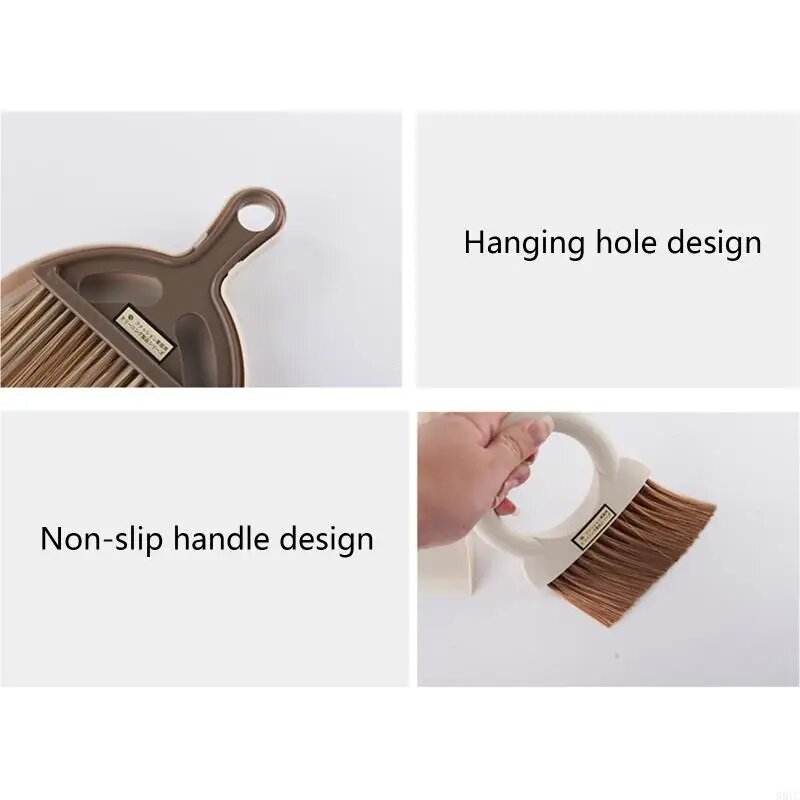 Мини-метла и совок Round handle brown b — фото 1