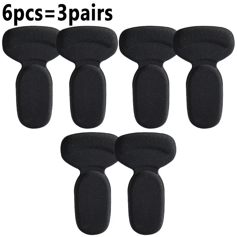 Наклейки на пятку, полустельки для женщин, подушечка для пятки, спортивная обувь, Черный, Black 6pcs