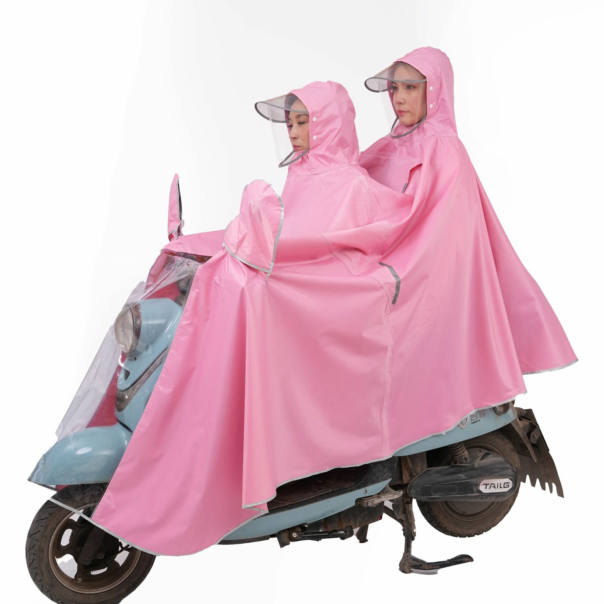 Дождевик для электросамоката, утолщенный и удлиненный, с чехлом для ног, из оксфордской ткани, с отражающим дождевиком и видимой приборной панелью для электросамоката на одного человека