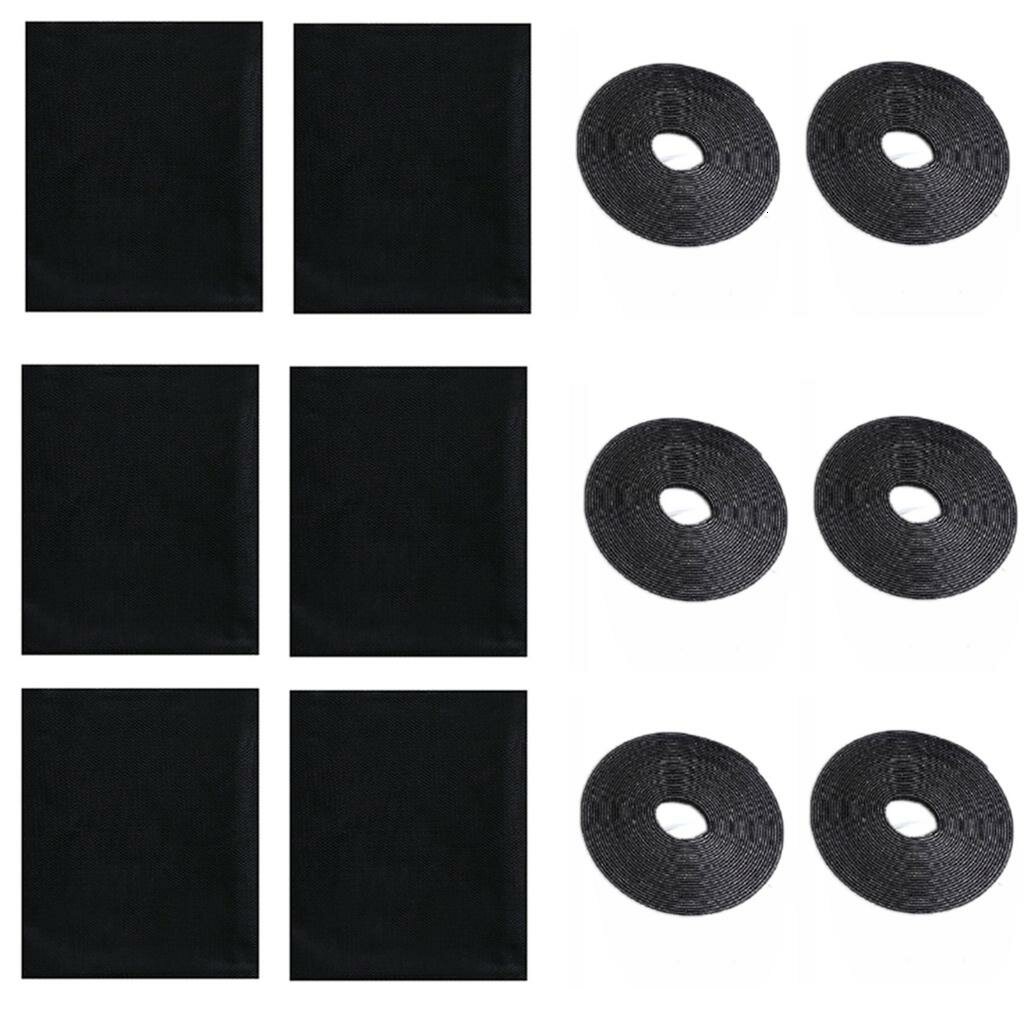 Набор из 6 многоразовых сеток для окон с клейкой лентой, безопасных для животных, D