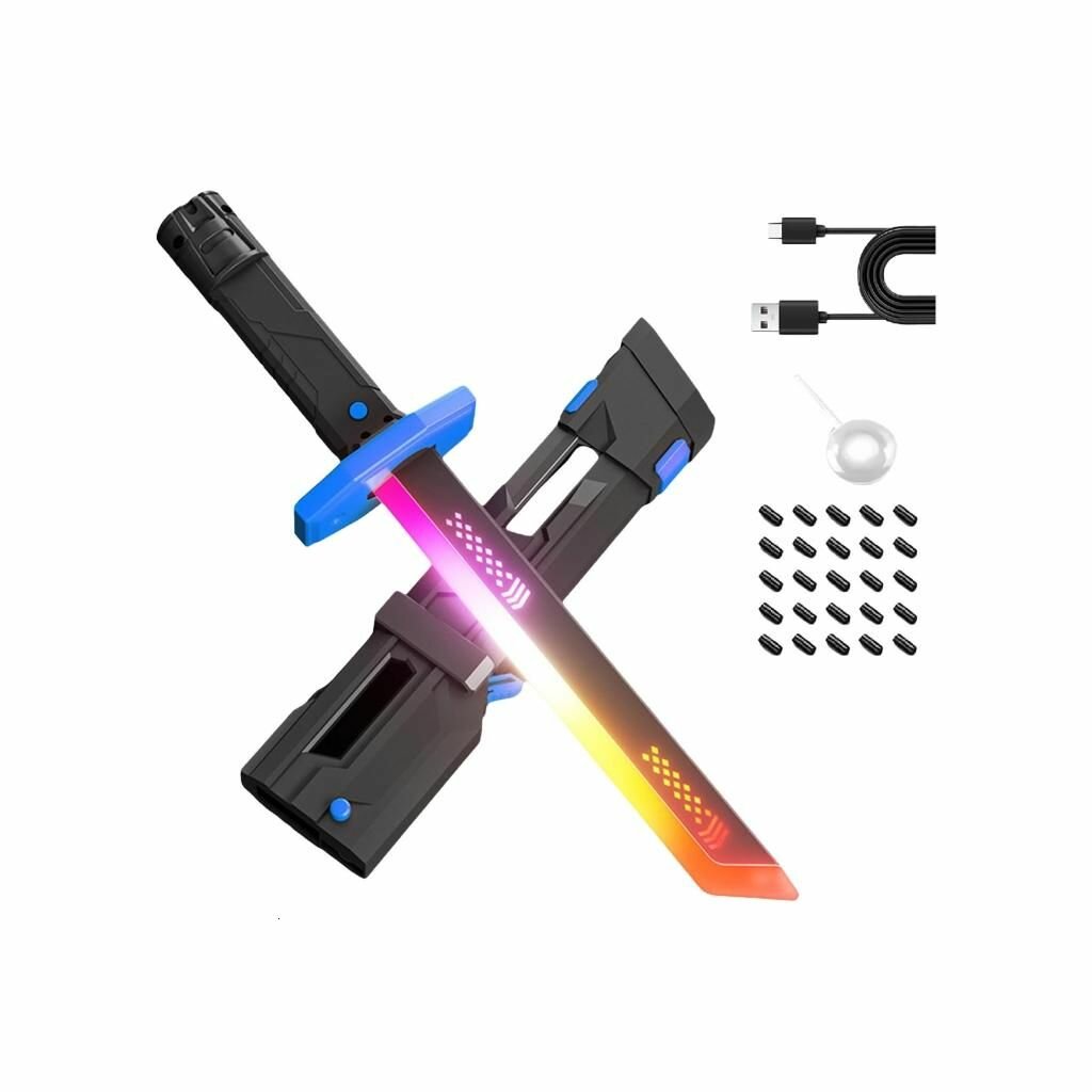 Детские светящиеся мечи с разноцветной подсветкой и звуком для семейных игр, Синий