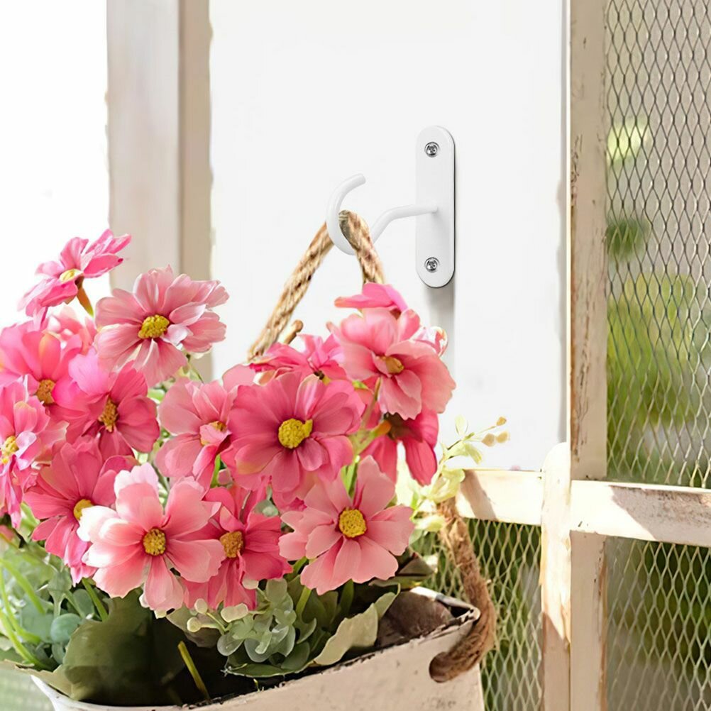 Белые металлические крюки для подвешивания растений, набор из 4 шт для потолка