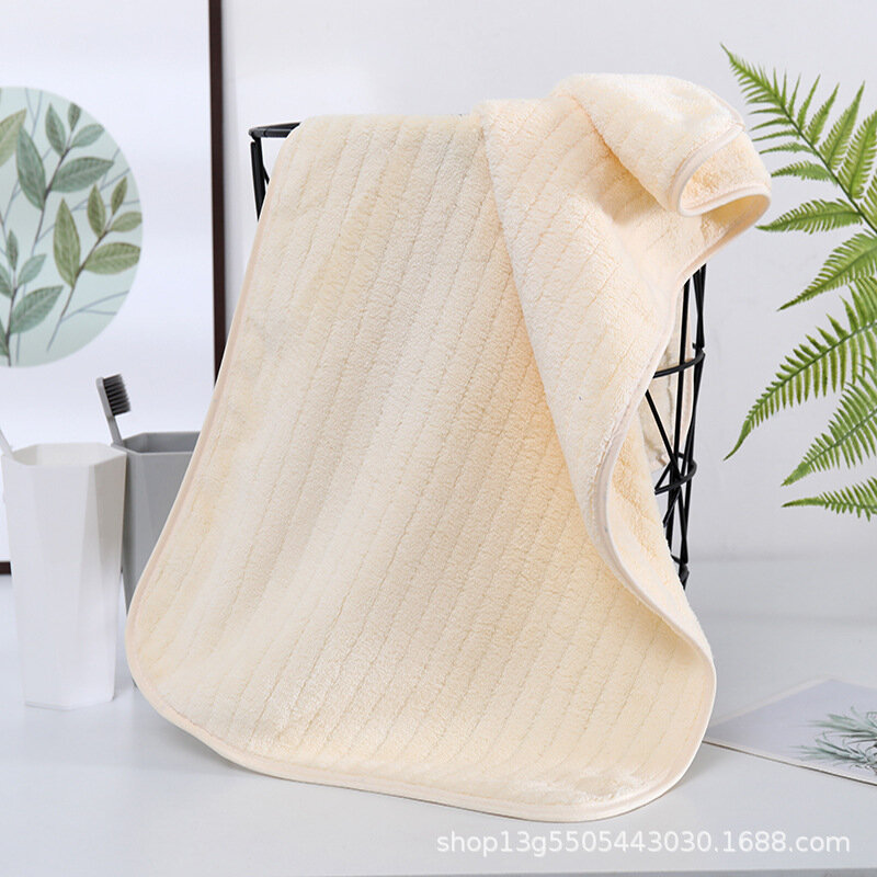 Оптовая продажа взрослый дом утолщение полотенце для лица Коралловый бархат полосатое полотенце мягкое подарочное