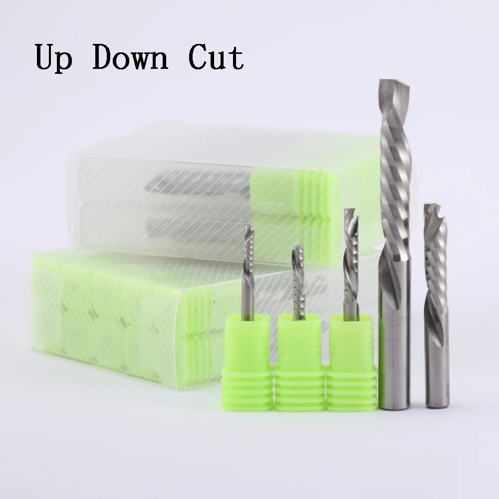 HOZLY Компрессионные концевые фрезы для дерева 10 шт. 3.175x15x38L