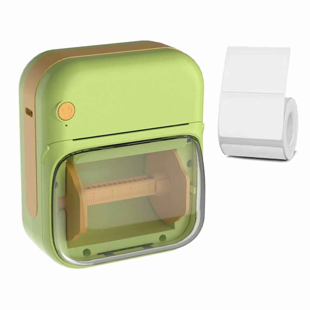 Термический принтер с разрешением 200dpi для заметок, фото и QR-кодов, включает 1 рулон бумаги, аккумулятор, Yellow