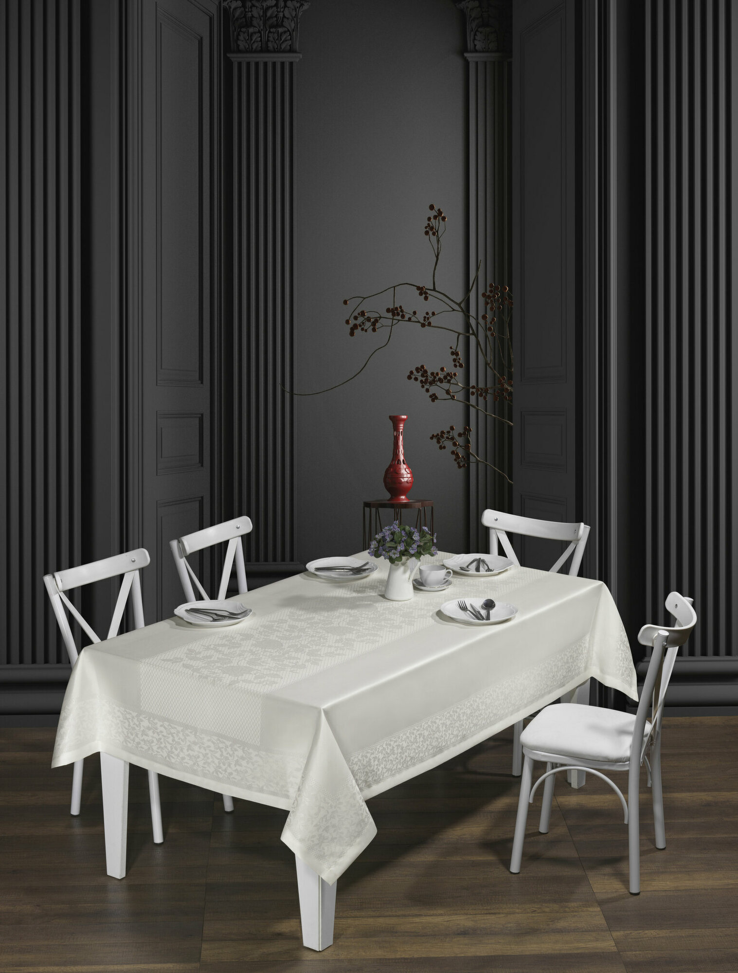 Скатерть броде жаккард 12310 Verona кремовый Doco (кремовый), Скатерть 160x220