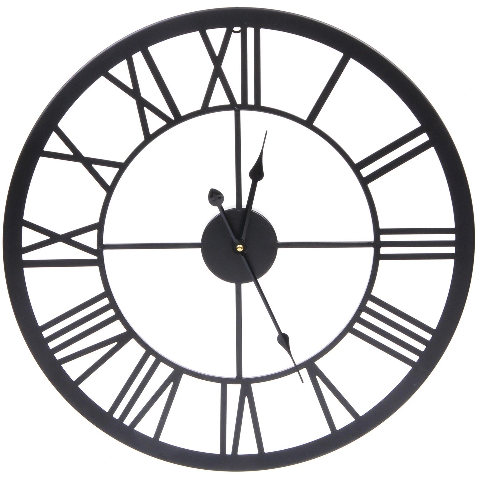 Часы настенные «LOFT HOME» 50 см, черный металл, открытый циферблат, римские цифры