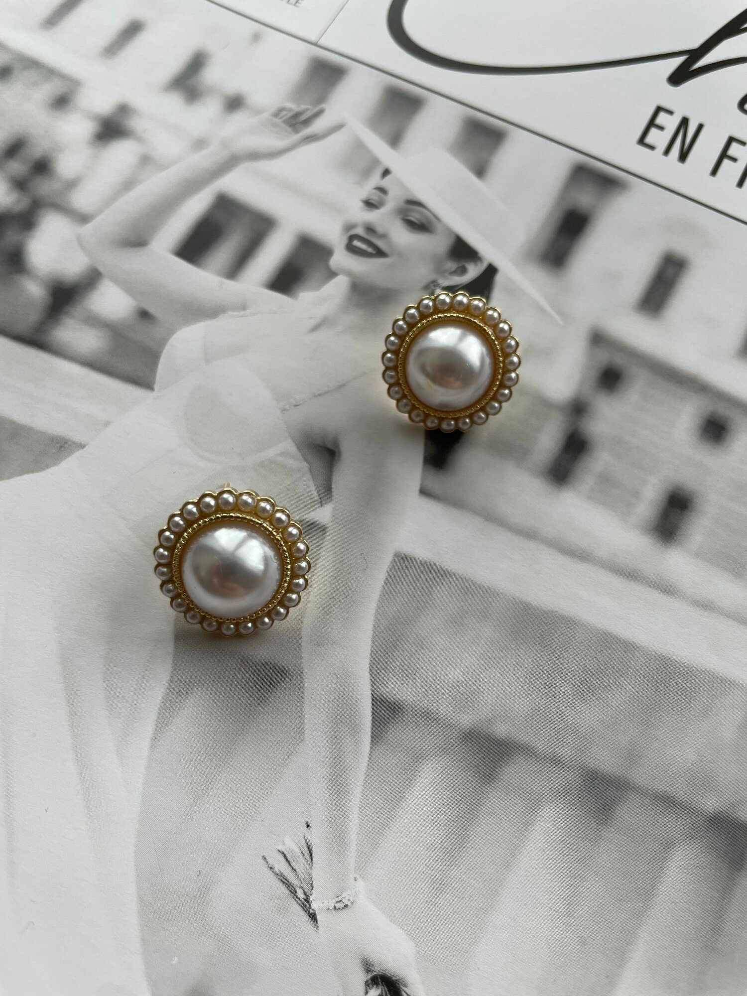 Серьги, жемчуг культивированный