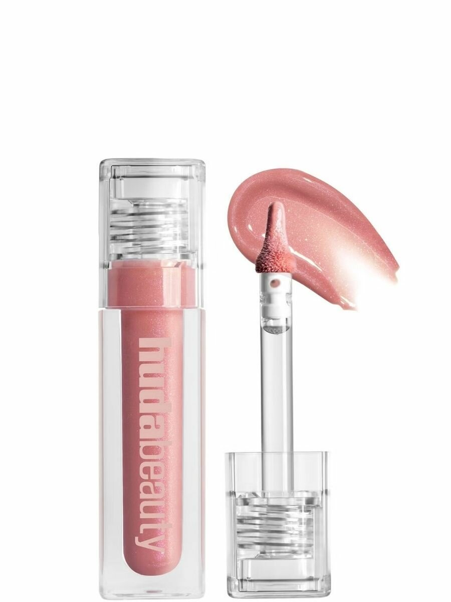Hudabeauty блеск для губ с эффектом объёма, сияющий, с коллагеном и витамином E, Fauxfiller Shimmer Lip Gloss -She Flirty 3.9ml