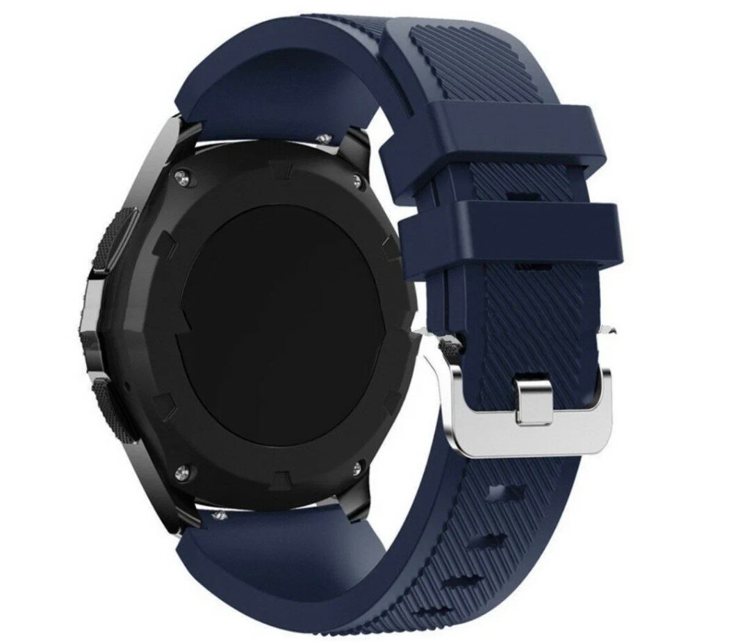 Ремешок для умных смарт-часов Huawei Watch GT (Classic / Sport) / Watch 2 Pro 22MM яркий цветной силиконовый (Синий)