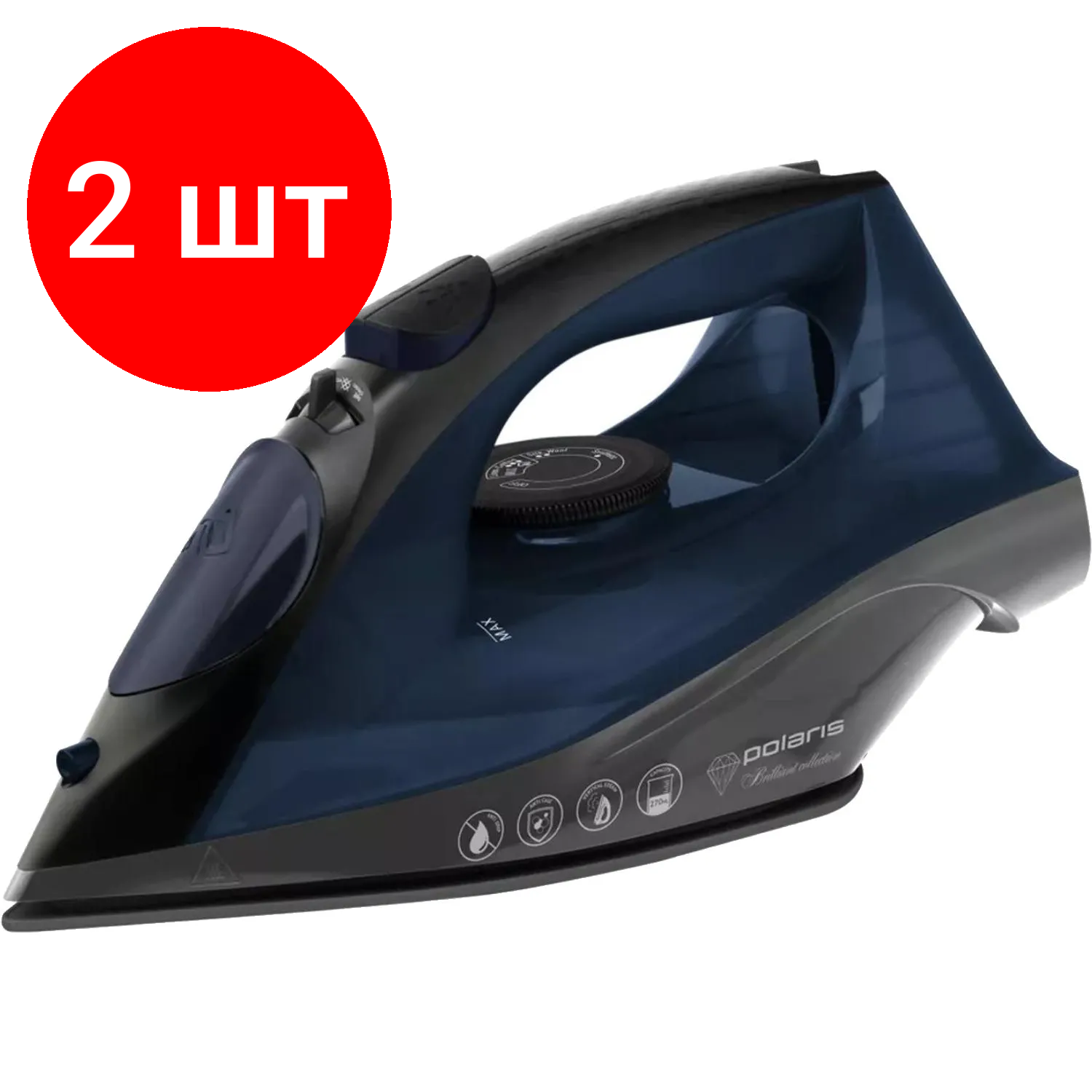 Комплект 2 штук, Утюг Polaris PIR 2430K Синий
