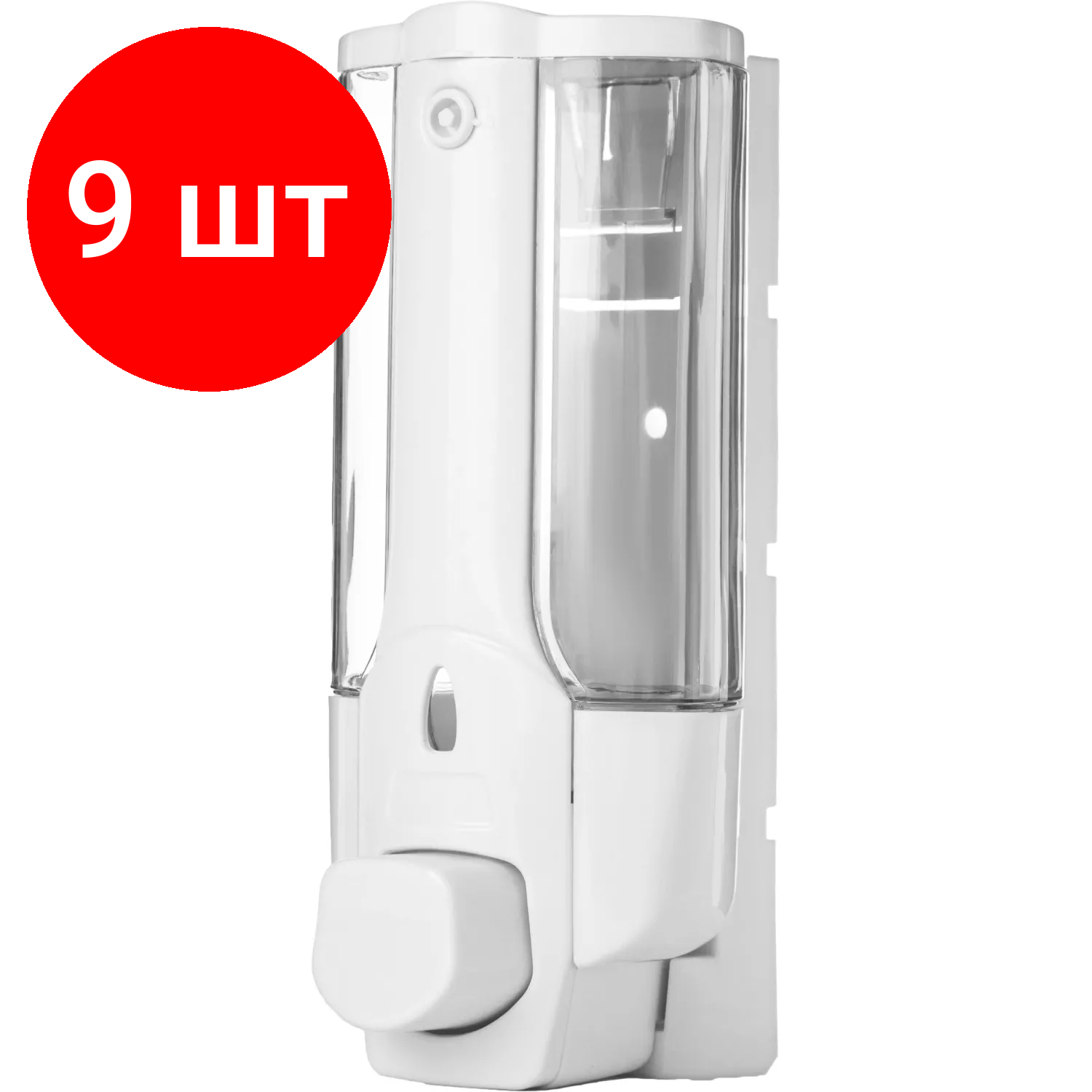 Комплект 9 штук, Дозатор для жидкого мыла 350мл Выбор есть пластик белый M-1628