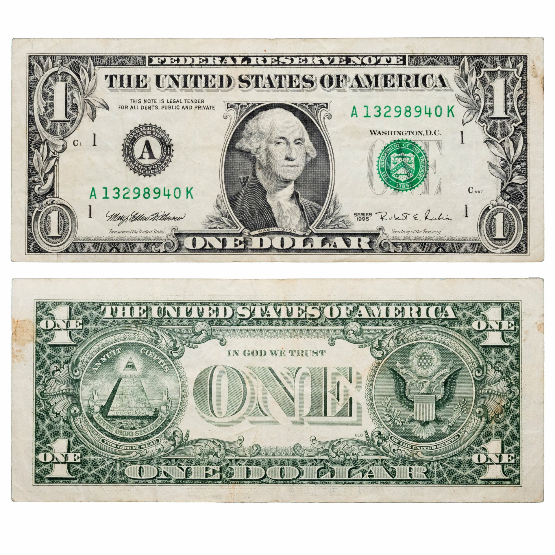 США 1 доллар 1995 Pick 496a A - Boston MA