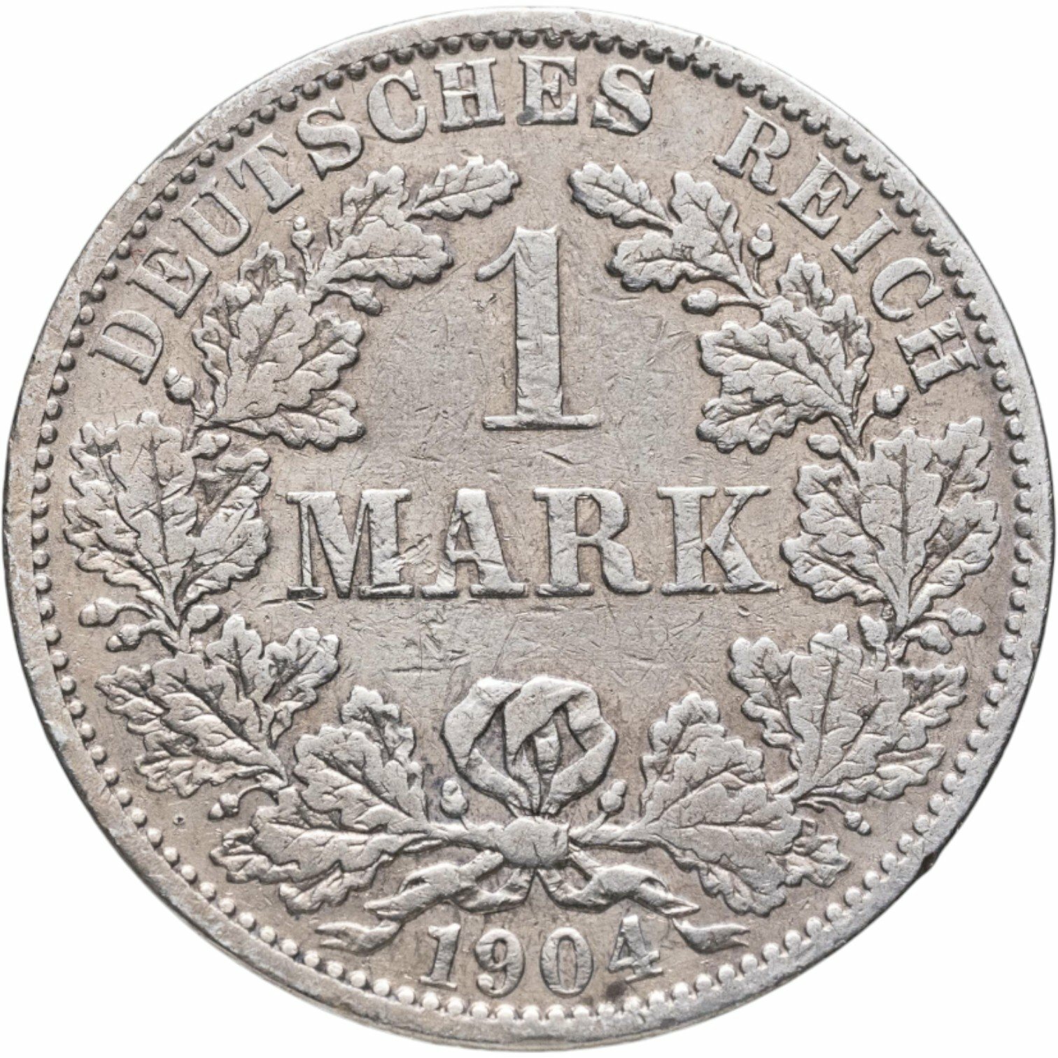 Германия 1 марка mark 1904 A знак монетного двора: "A" - Берлин, Серебро 900, в сохранности XF