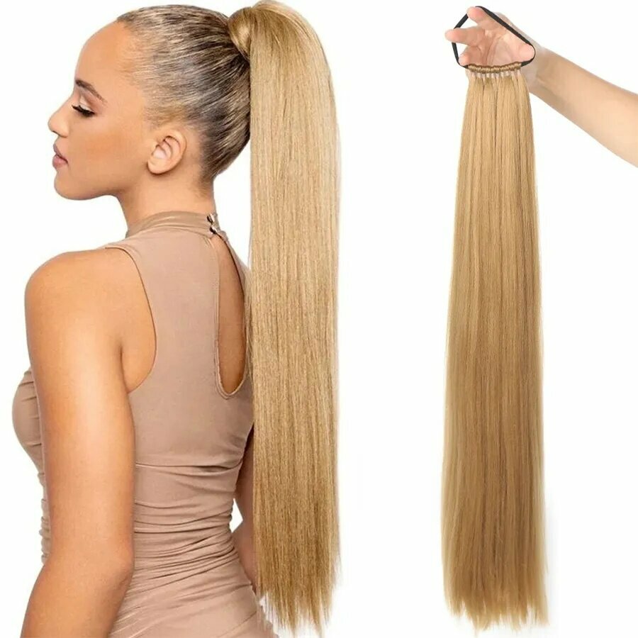 Длинные прямые волосы, прическа на резинке, вьющиеся волосы, конский хвост