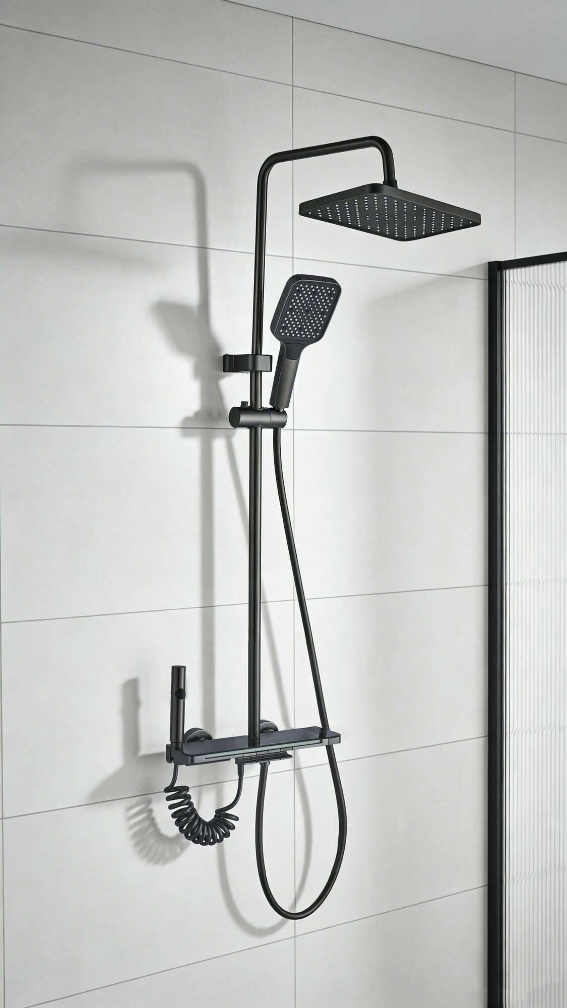 Душевая система Ceruttispa TORE, матовая графит, с тропическим душем
