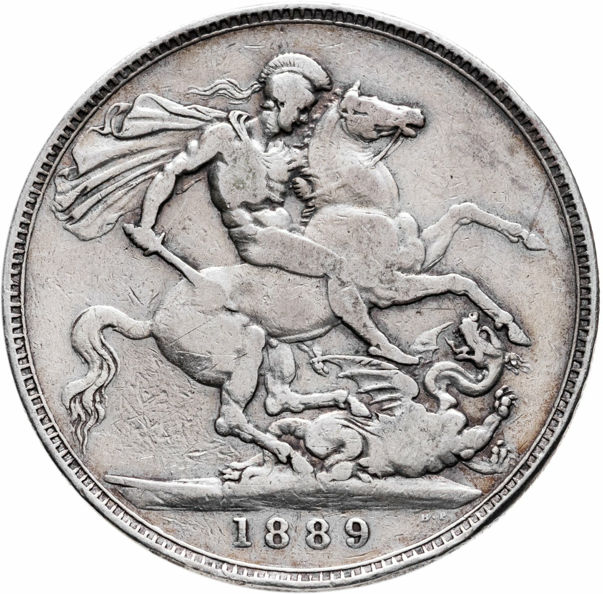 Великобритания 1 крона crown 1889 Королева Виктория, Серебро 925, в сохранности VF