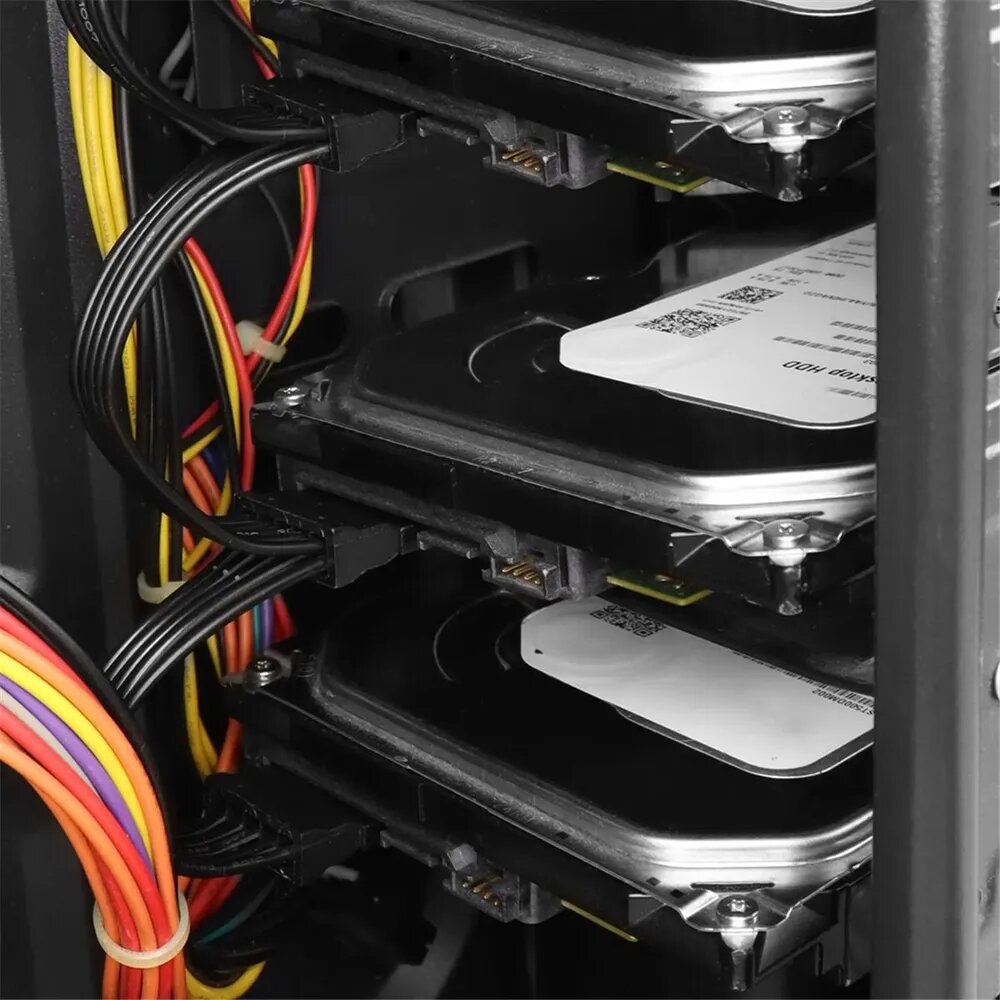 Кабель для компьютерной периферии, черный матовый, SATA 1 к 5 HDD SSD