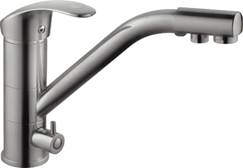 Смеситель для кухни Haiba HB21-5 HB4321-5 с краном для питьевой воды, с поворотным изливом, матовый, однорычажный, сатин, латунный, с керамическим картриджем