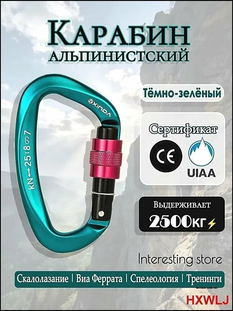 Карабин альпинистский, длина: 100 мм, 1 шт