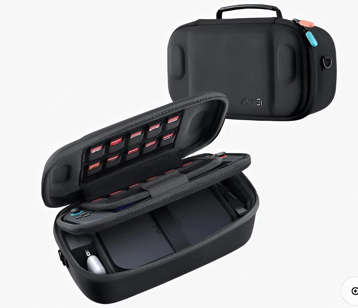 Дорожный кейс JSAUX BG0132 FlexForm, для Nintendo Switch 2, с отделением для аксессуаров, чёрный