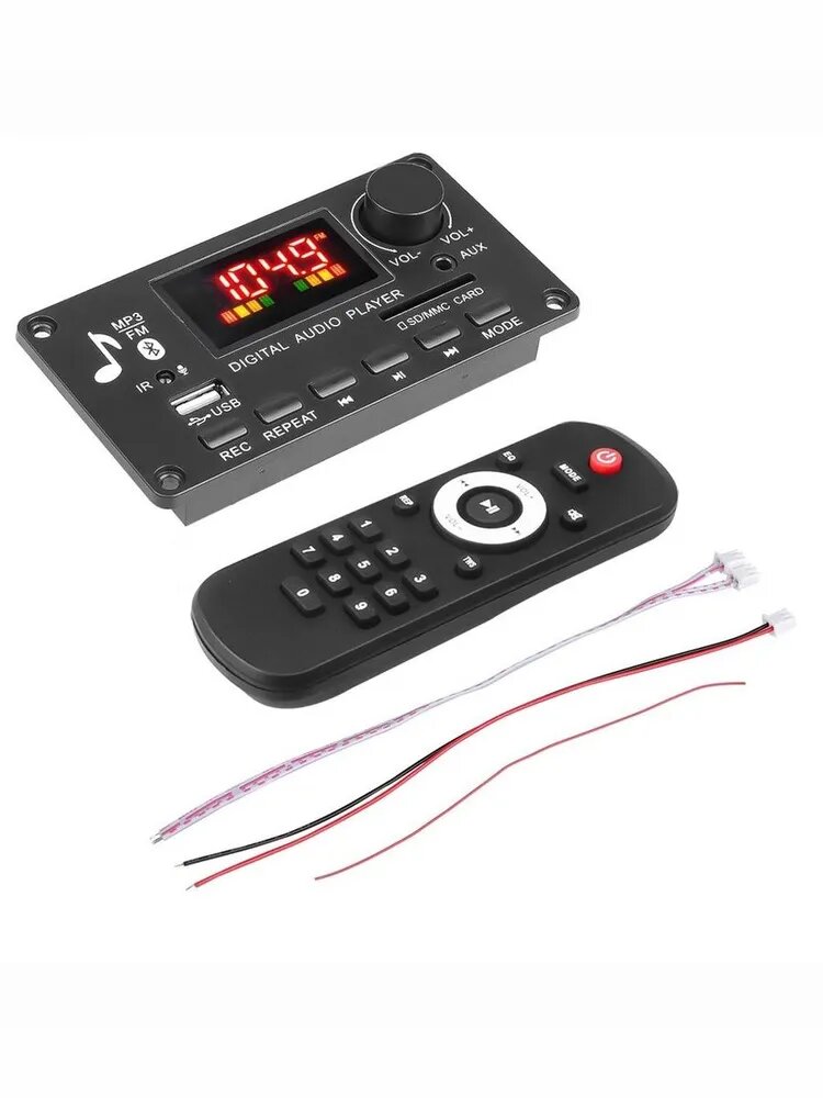 MP3-плеер для авто JQ-D009BT, черный матовый, Bluetooth, USB/AUX, FM, SD/MMC card — фото 1