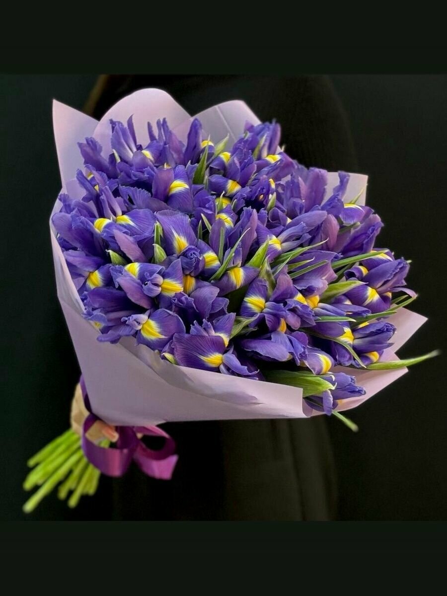Букет из 51 синего ириса