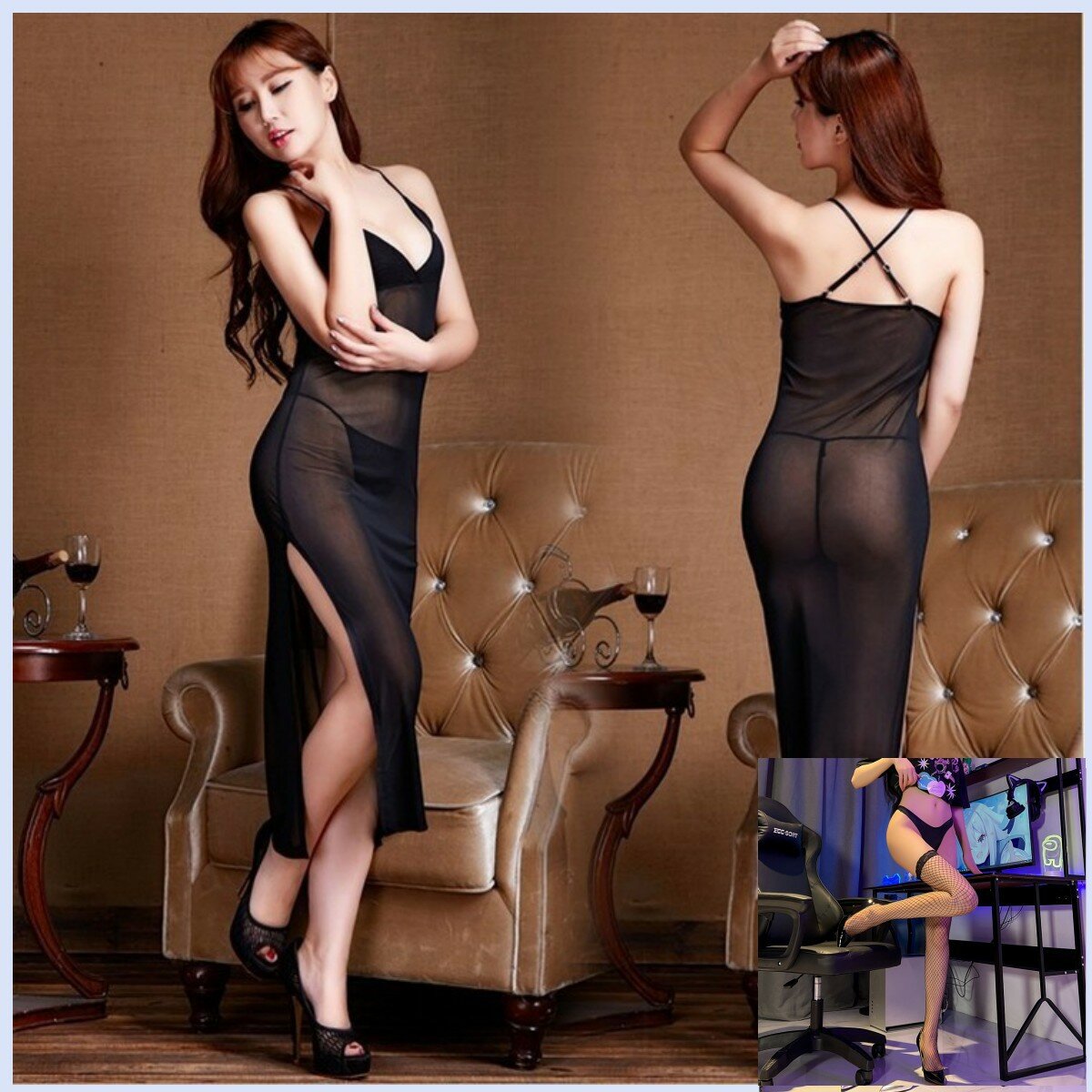 Сексуальное нижнее белье, женское сексуальное ночное платье, длинное платье, прозрачная камисоль, ночное платье, сетчатый наряд, разрез, соблазнительное однотонное платье, дропшиппинг