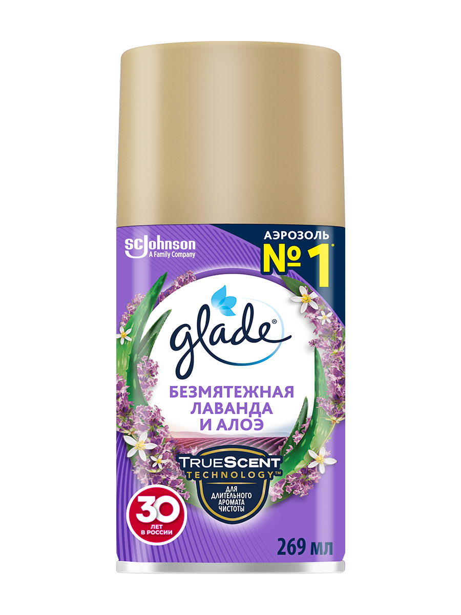 Glade Automatic см. баллон "Безмятежная лаванда и алоэ", 269 мл