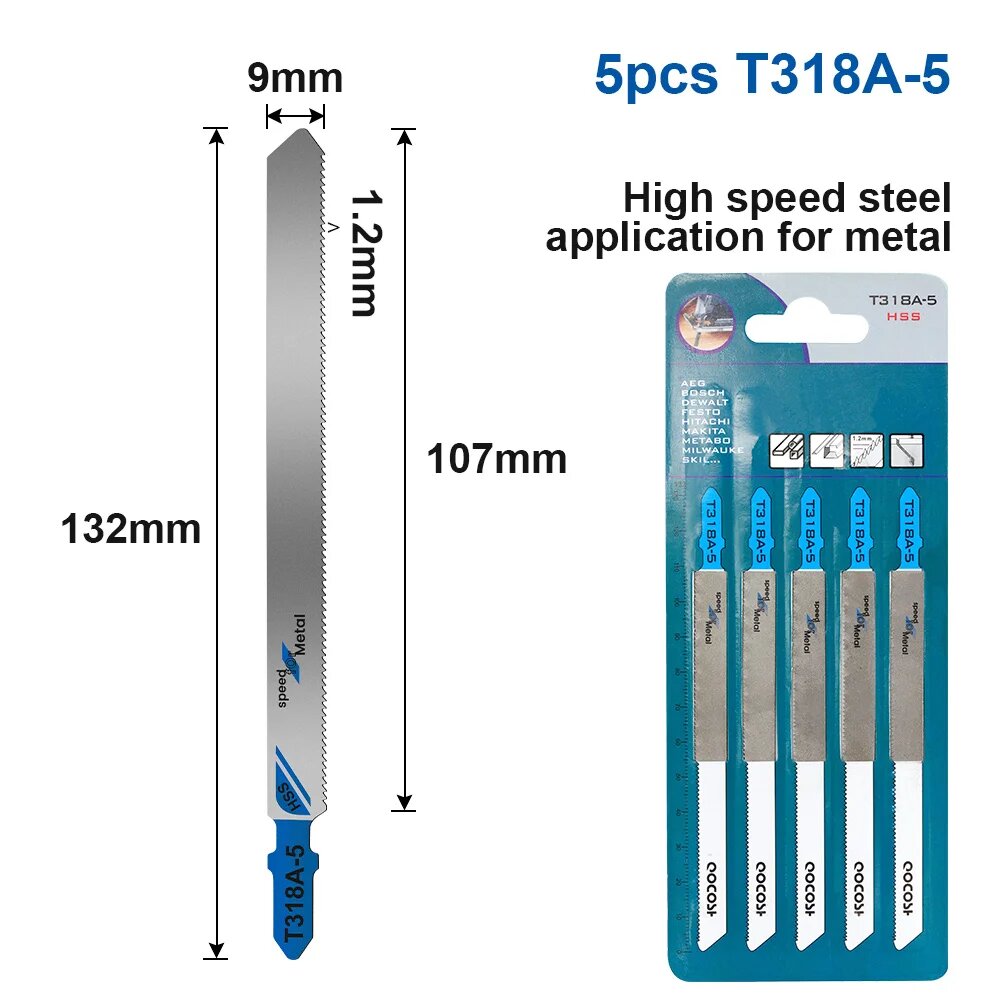 CMCP 5 Шт, HCS, Изогнутые Лезвия, Сменные Пилы Для Лобзика, Т-образная Ручка 5pcs T318A