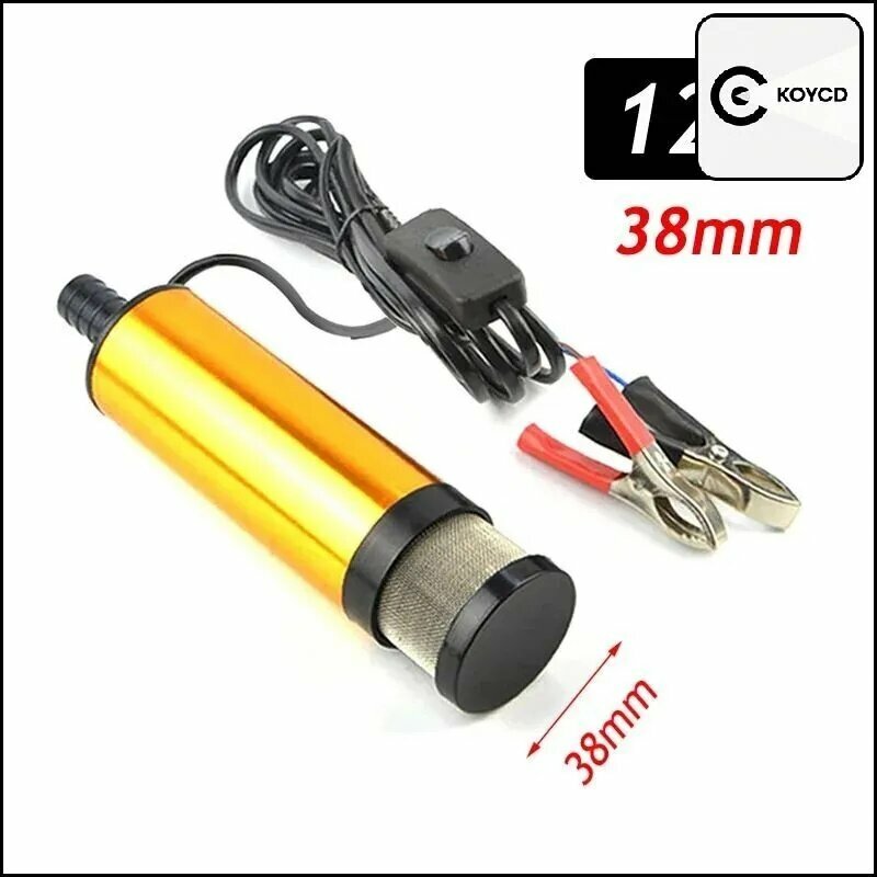 Алюминиевый погружной насос 12В 38мм для дизельного масла с производительностью 12 л/мин: надежный премиуминструмент для перекачки топлива и моторных жидкостей