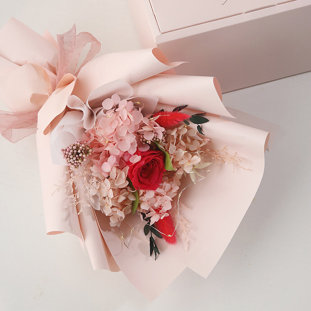 Букет вечных роз в корейском стиле, готовый высококачественный букет, подарок на День святого Валентина, настоящие цветы, класс А, кросс-бордер