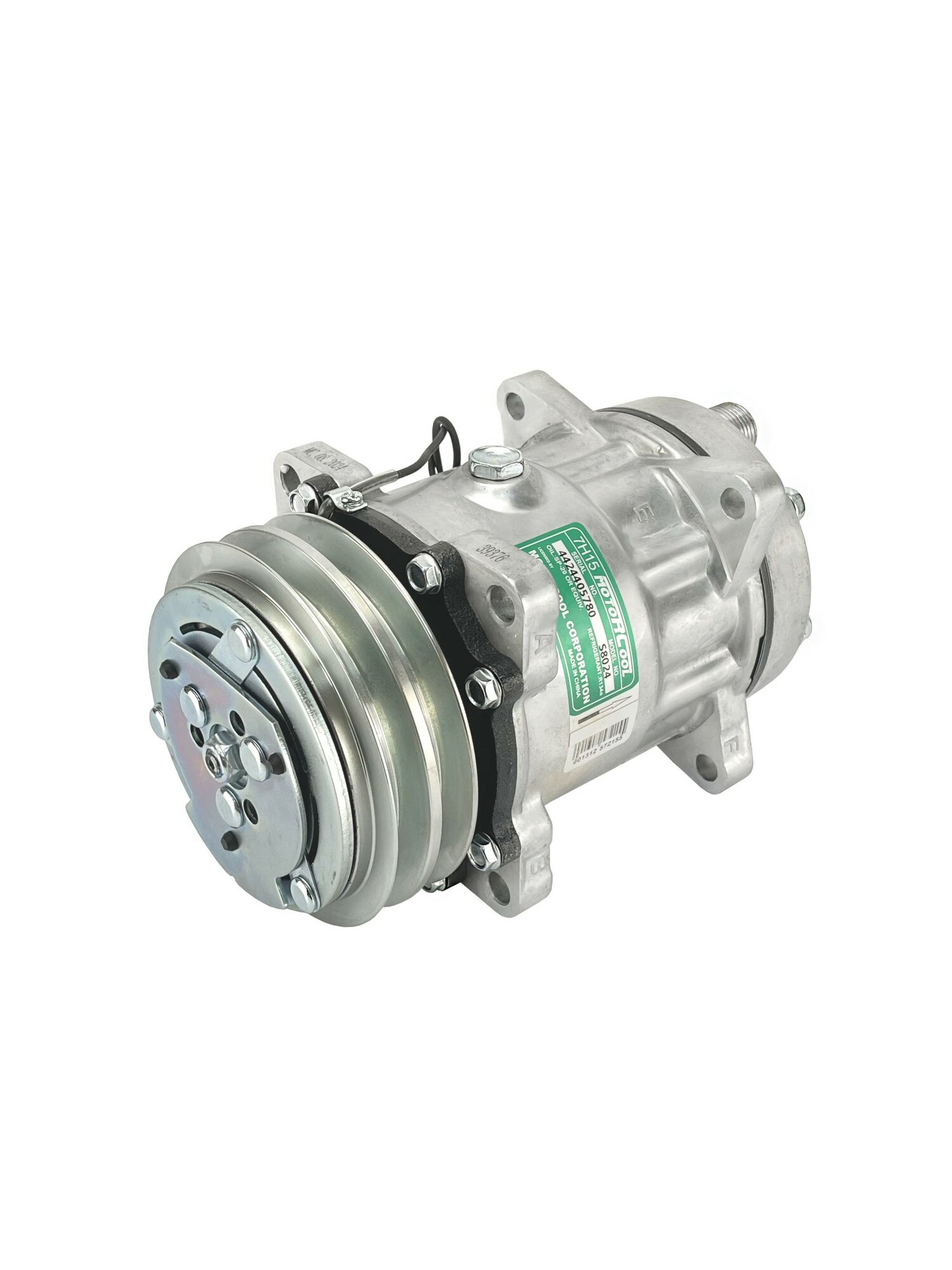 Компрессор кондиционера Sanden 7H15 (12V, А2) выходы горизонтальные (O-ring) 3/4" - 7/8" универсальный
