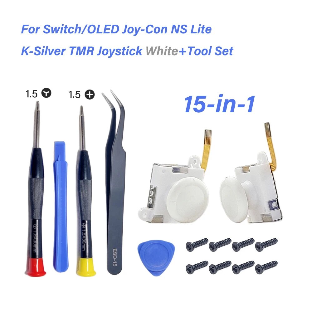 Джойстик K-Silver TMR White для Switch OLED Joy-Con Lite + Tool