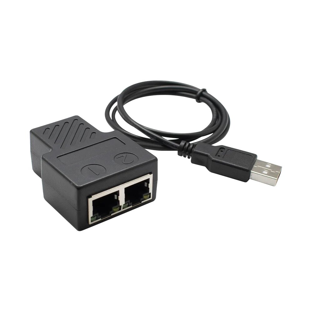 Разветвитель OXION RJ45-2RJ45 экранированный с питанием, OX-ADPF020PB