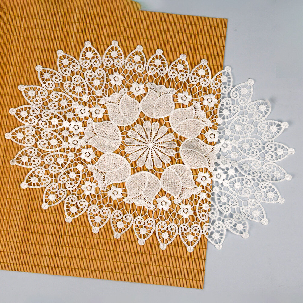Прямоугольная кружевная подставки для чашек, 29x45 см, ручная вышивка декоративный столик аксессуар для чашек и чая
