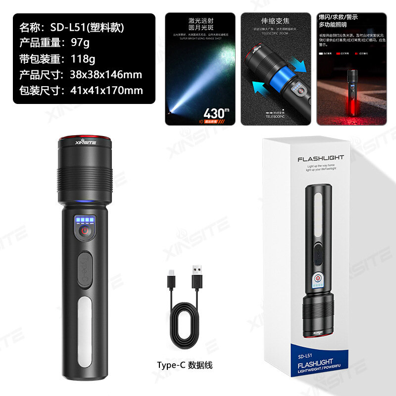 Новинка для трансграничной торговли: квадратный портативный рабочий фонарь EDC, многофункциональный фонарик с