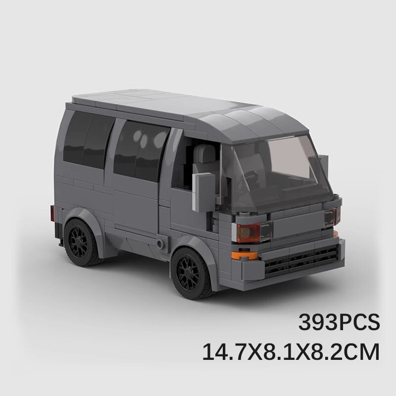 Строительные блоки MOC, 8 сеток, автомобильный фургон Honda acty, уличная сборка, серия скорости, мужская сборка
