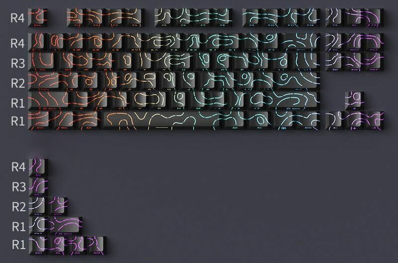 Кейкапы 4.0 для механической клавиатуры, 97шт, Контур черный