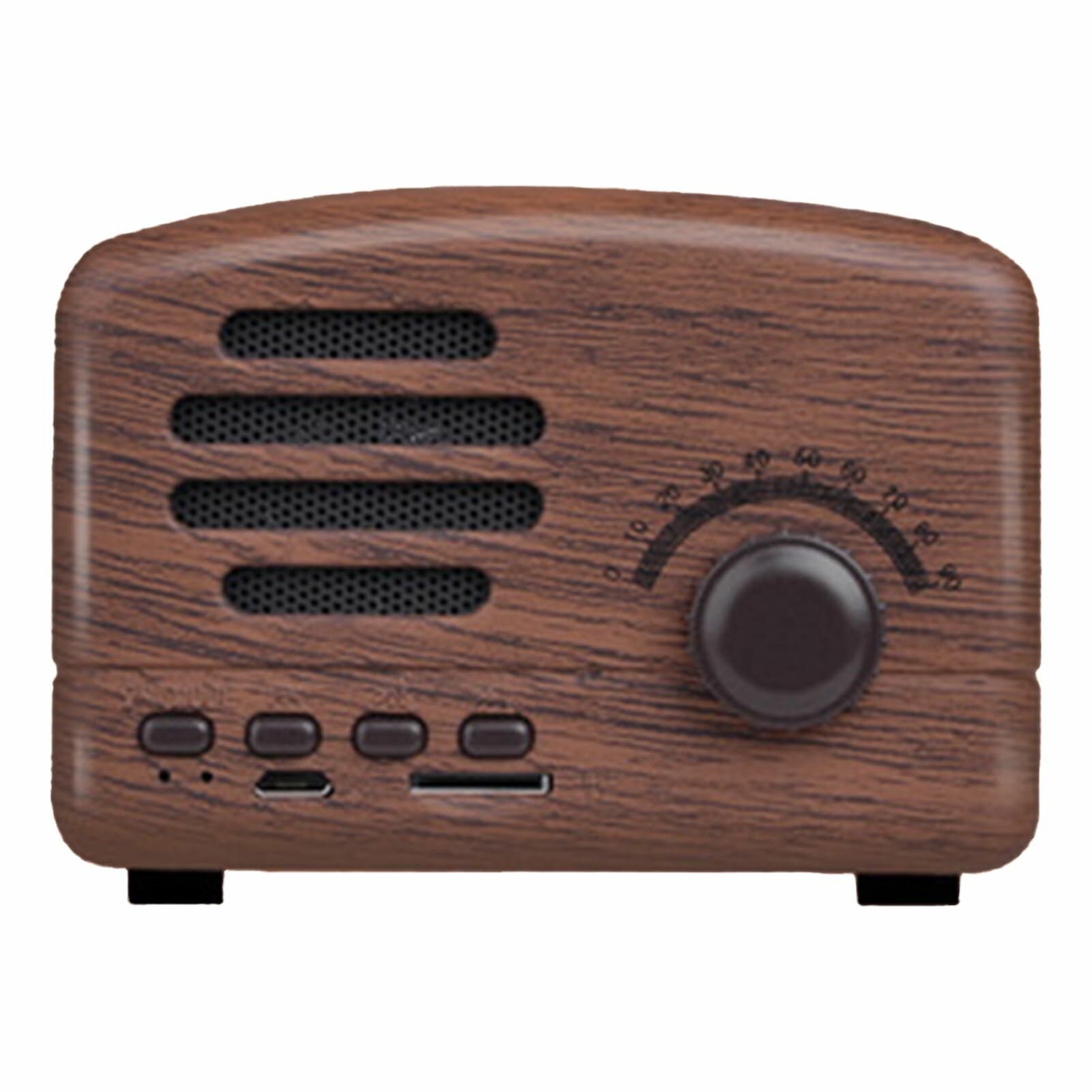 Винтажная Bluetooth-колонка с поддержкой карт, мощный бас, орех