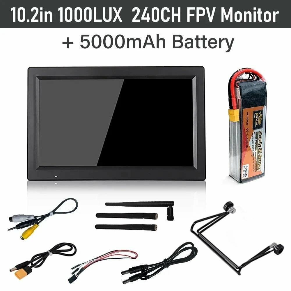 Hawkeye Captain X 3IN1, портативный монитор с разрешением 1024x600 и яркостью 1000 LUX, поддержка 1.2 ГГц/3.3 ГГц/5.8 ГГц (240 каналов), двойные приемники, DVR запись, автосканирование