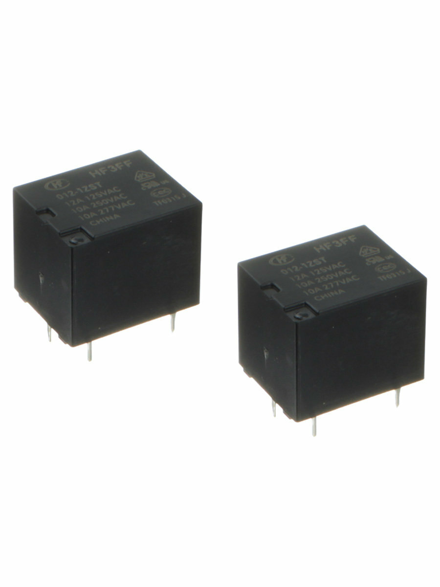 Реле 12В, 1 группа 10А 277В AC (упаковка 2шт) Hongfa HF3FF/012-1ZST SPDT 1С