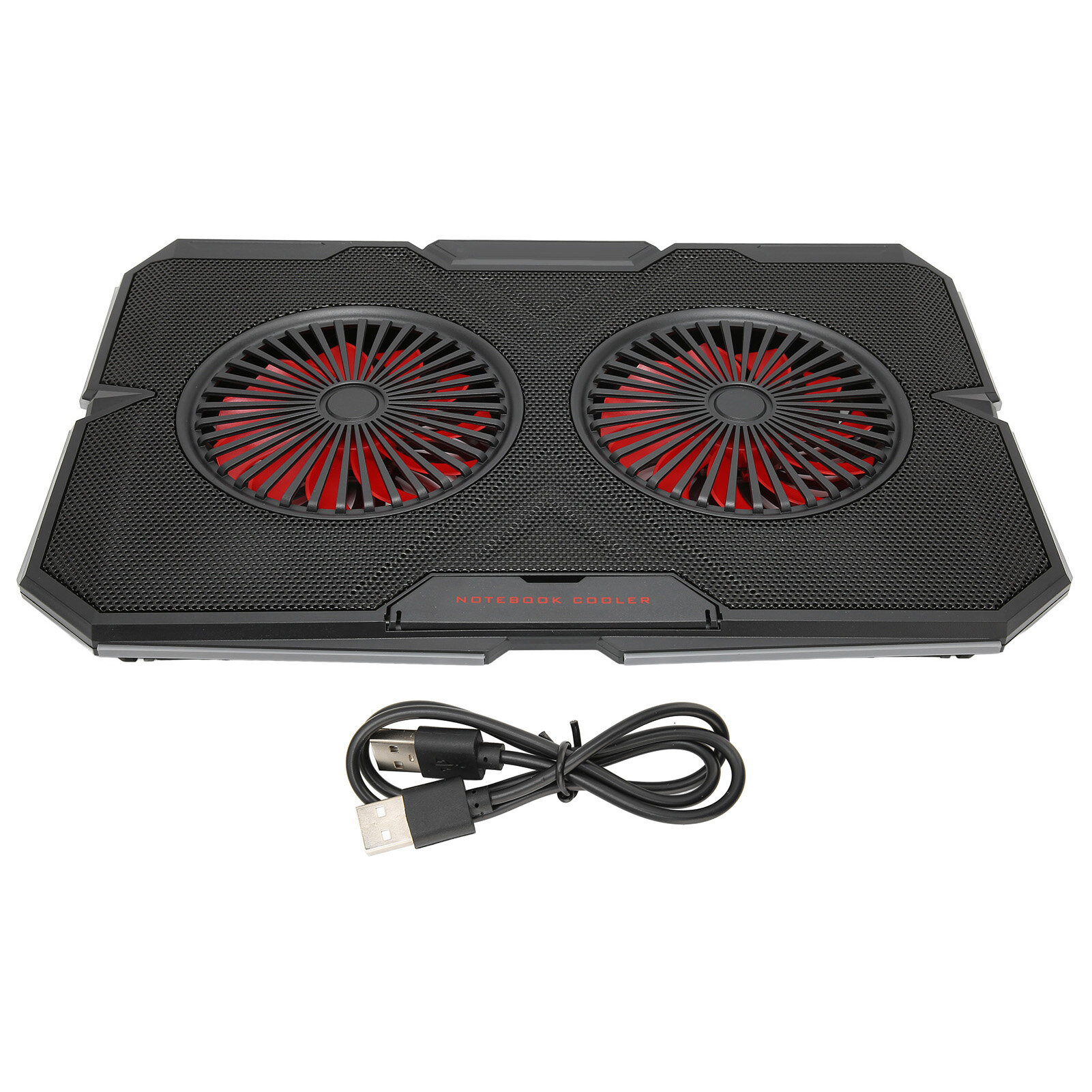 Охлаждающая Подставка для ноутбука RGB С Двумя Бесшумными Вентиляторами, 2 USB-Порта, 7 Уровней Регулировки Высоты, Игровой Кулер для Ноутбука от 14 до 17 дюймов