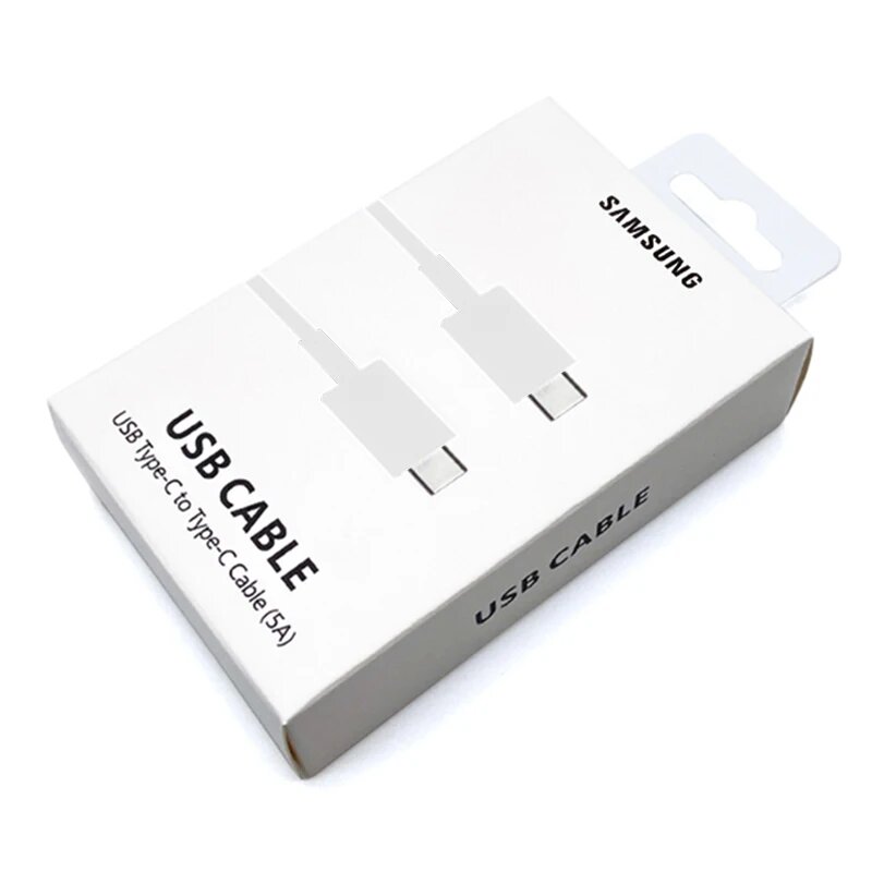 Samsung 45W Тип C Кабель 5A USB C PD Шнур для быстрой зарядки для Samsung s25 S23 S24 S22 S20 White