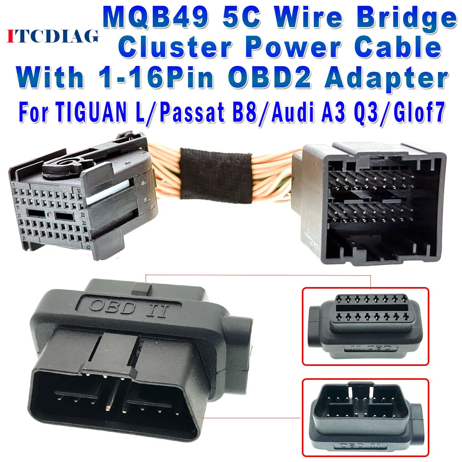 MQB49 5C кабель MQB 49 умный ключ все ключи потеряны с 1-16Pin OBD2 адаптер для более поздних автомобилей для TIGUAN L/ Passat B8/ Audi A3 Q3/ Glof 7