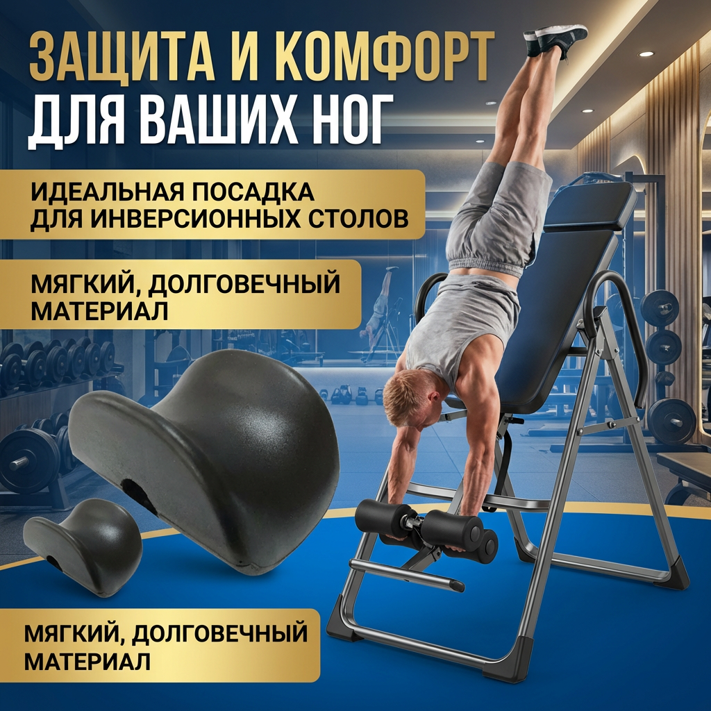 Пенный защитный кожух для фиксатора ног на инверсионном столе, мягкая накладка для комфорта и защиты ступней — фото 1